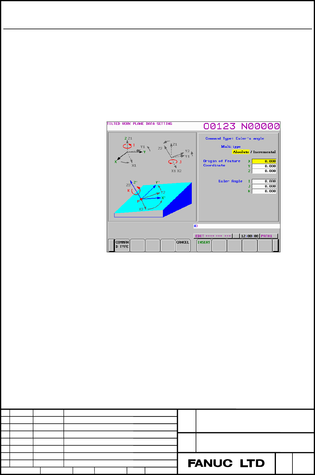 FANUC Series 30i/31i/32i-MODEL A, Guidance Screen for Tilted Working Plane Command ...